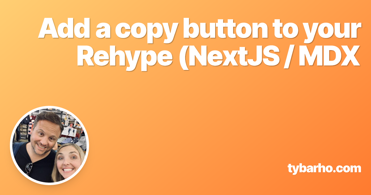 Add a copy button to your Rehype (NextJS / MDX) code snippets Add a copy button to your Rehype (NextJS / MDX) code snippets